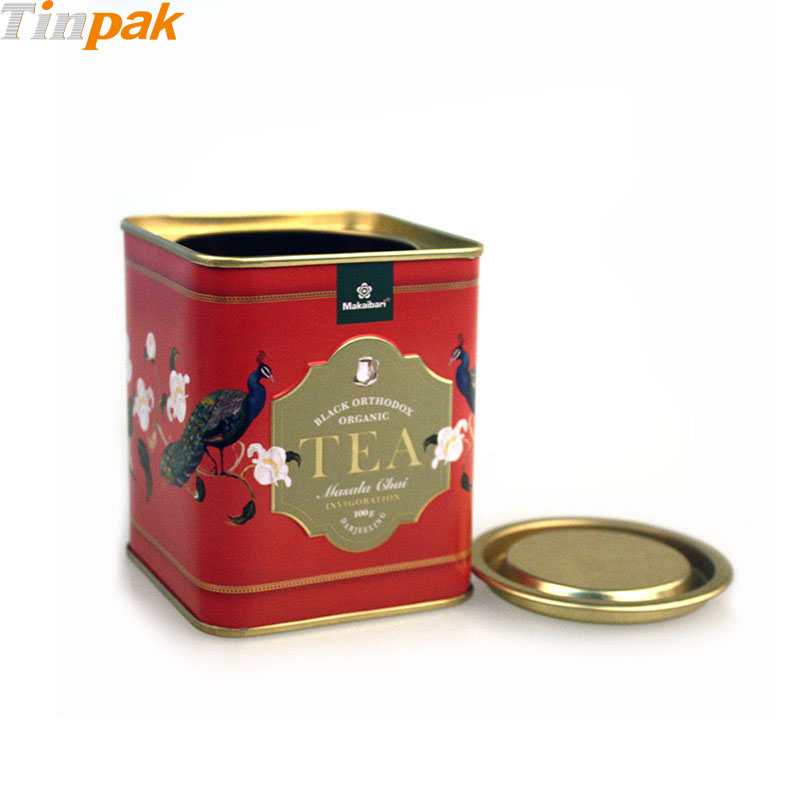 Custom Square Tea Tins with Pry Lid Wholesaler