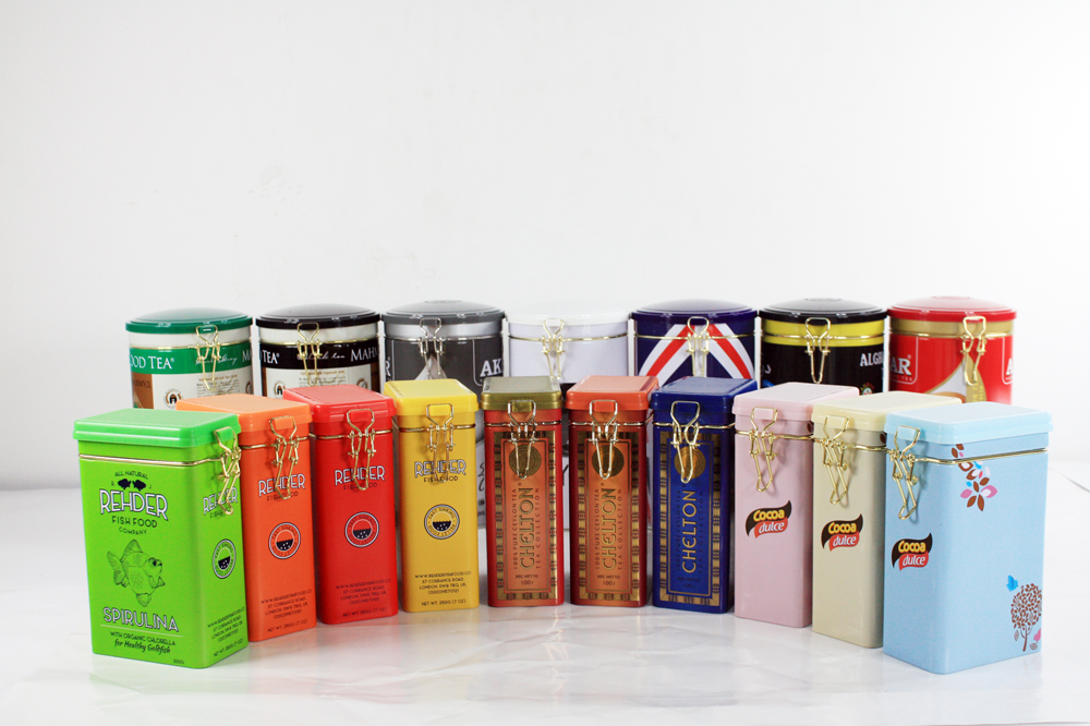 custom printed metal tea tins for wholesale